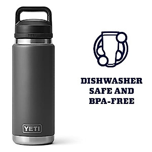 YETI Rambler 26 oz Bottle, Vacuum Insulated, Stainless Steel with Chug Cap, Charcoal