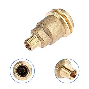 QCC1 Nut Propane Gas Fitting Hose Adapter with 1/4" Male Pipe Thread, Propane Quick Connect Fittings Hose Adapters, Solid Brass Outdoor Cooking Propane Adapter (Pack of 2)