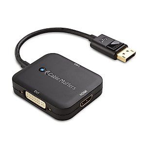 Cable Matters DisplayPort to HDMI Adapter with VGA and DVI 3-in-1 Adapter - Supporting 4K Resolution via HDMI