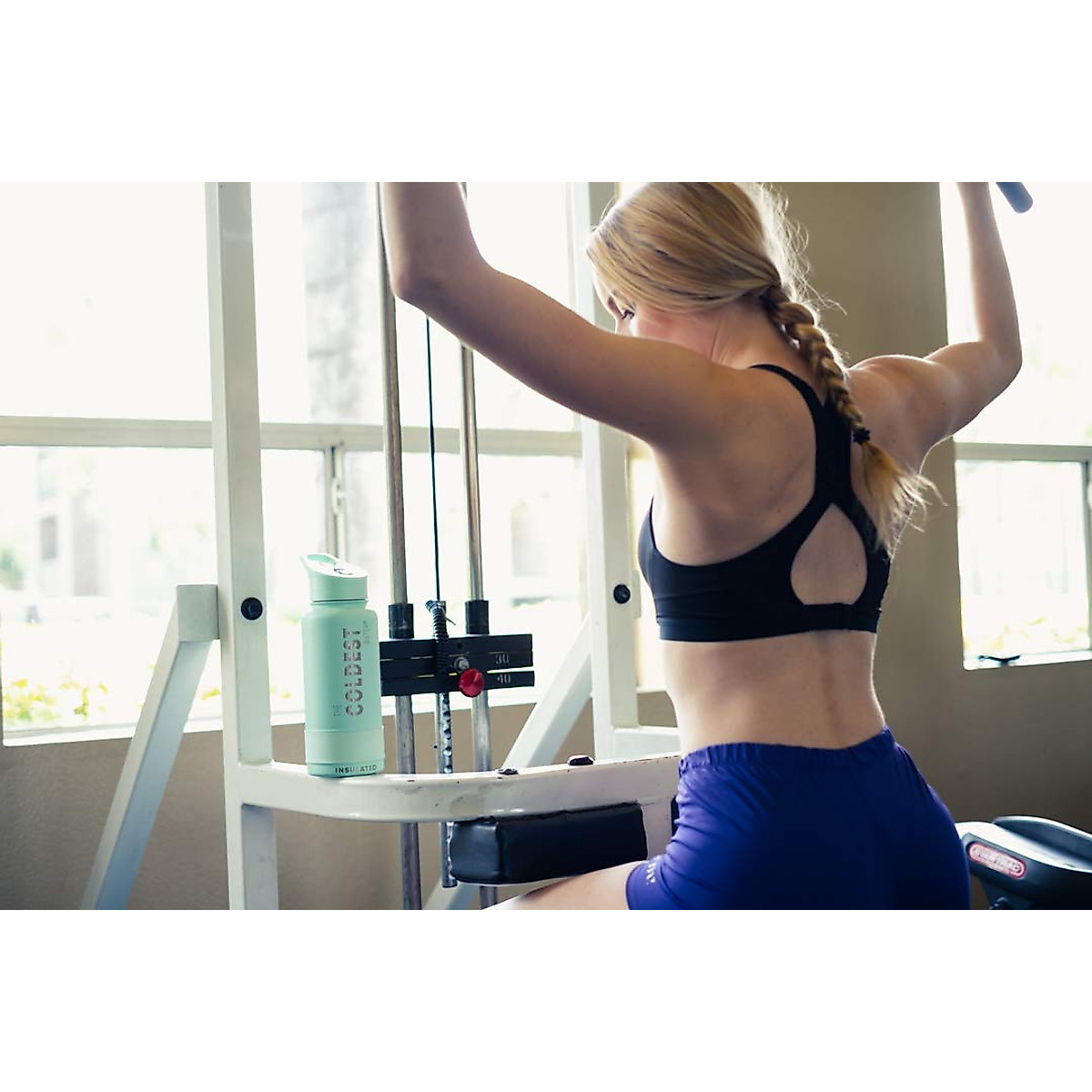 Coldest Sports Water Bottle with Straw Lid Vacuum Insulated Stainless Steel Metal Thermos Bottles Reusable Leak Proof Flask for Sports Gym(40 oz, Saturn's Moon Purple Glitter)