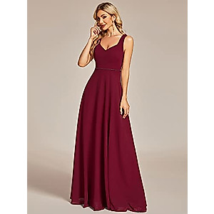Ever-Pretty Women's Sweetheart Chiffon Sleeveless Chiffon Bridesmaid Dress Burgundy US4