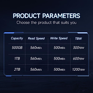 S102 Pro 1TB 2.5" SSD SATA Internal Solid State Drives, Up to 560MB/s, SLC Cache, 3D NAND TLC, Aluminum Alloy Shell, Compatible with Laptop and PC Desktops