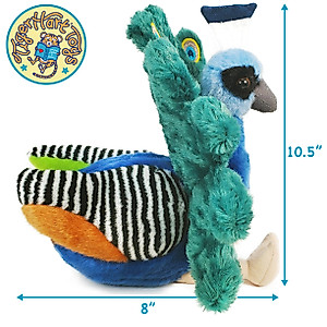 TigerHart Pakhi The Peacock - 10 Inch Stuffed Animal Plush Bird
