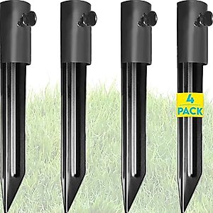 Gray Bunny Metal Stakes for Ground (4 Pcs), Tiki Torch Holders for Ground, Flag Stakes, Umbrella Stakes for Grass, Universal Light Stakes, Flag Pole Ground Mount, Heavy Duty Tiki Torch Stand