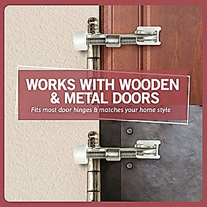 Jack N’ Drill Hinge Pin Door Stop (7 Pack) - Convenient Door Stopper for Door Hinges | Durable, Heavy Duty Metal Construction for Preventing Damaged Walls and Extra Door Security