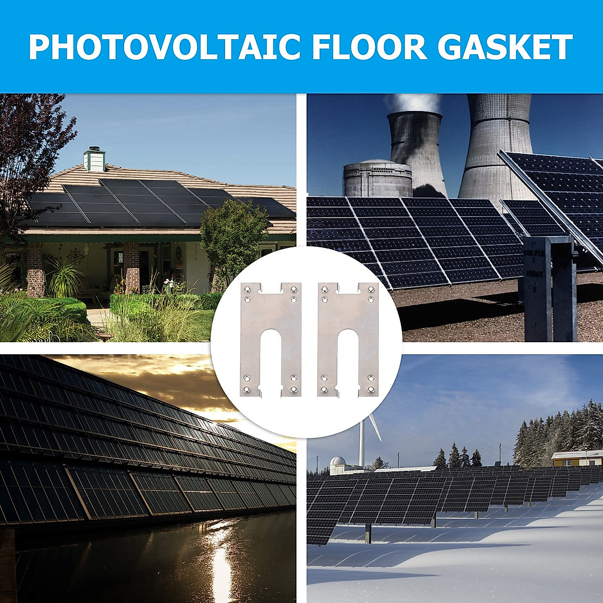 Angoily Solar Panel With Frame PV Grounding Clip Washer Spacer Stainless Steel Photovoltaic Ground Gasket Photovoltaic Rack Conductive Gasket 5mm 50pcs