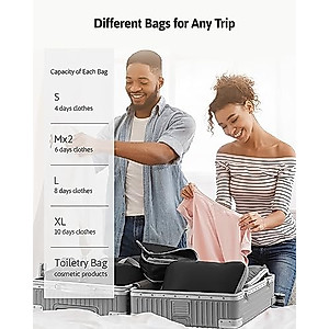 Extra Large Compression Packing Cube, OrgaWise Luggage Organizer Bag 6 Set Expandable, Suitcase Cube Organizer for Travel Essentials