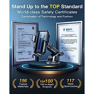 VANMASS 2024【Top Military-Grade】 Phone Holders for Your Car【Ultra Strongest Suction】Cell Phone Mount Universal Dashboard Windshield Vent Stand Cradle for iPhone 15 14 13 Pro Max Samsung Galaxy Android