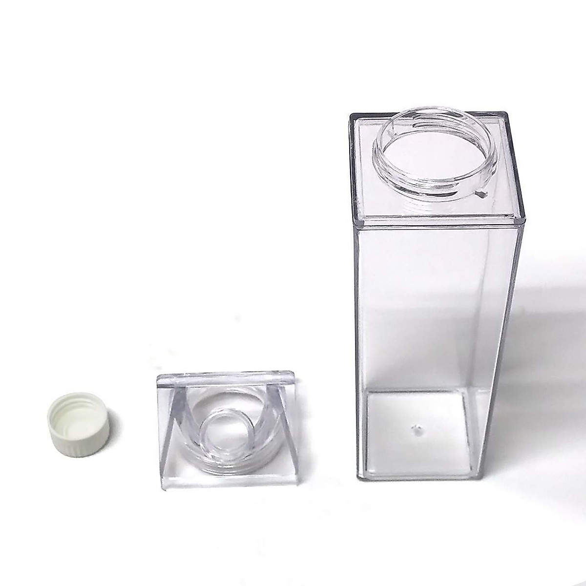 Bac-kitchen 2 Pack Milk Carton Water Bottle - Clear Square Milk Bottles BPA Free Portable Water Bottle with 23 PCS Stickers For Outdoor Sports Travel Camping Activities