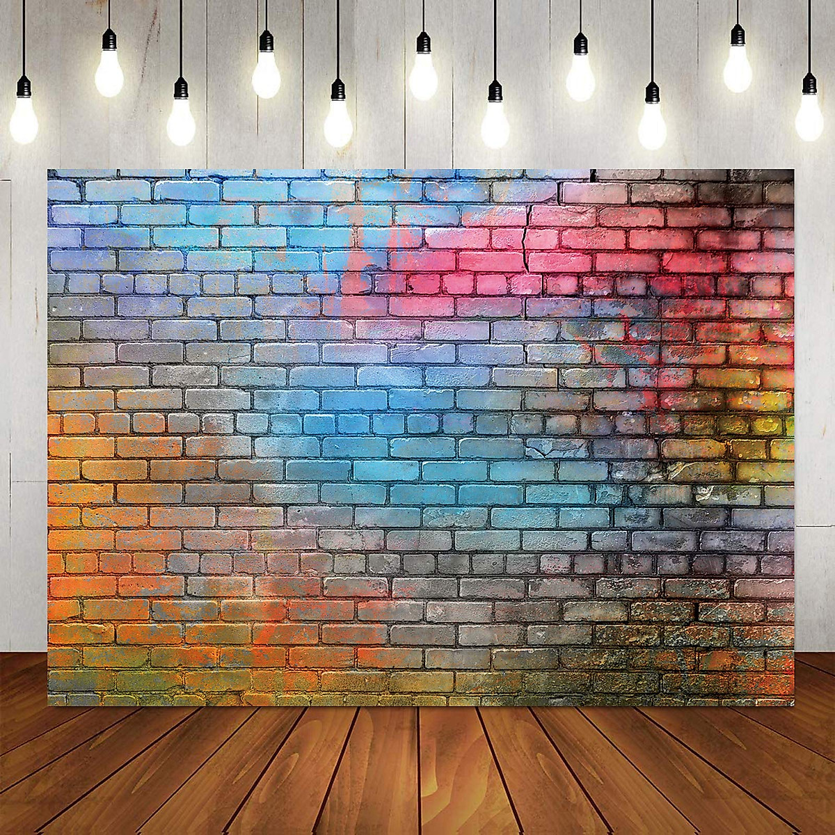 LTLYH 7x5ft Colorful Brick Wall Photo Backdrop Baby Birthday Wedding Party Photography Background Decor Studio Photo Booth A081…