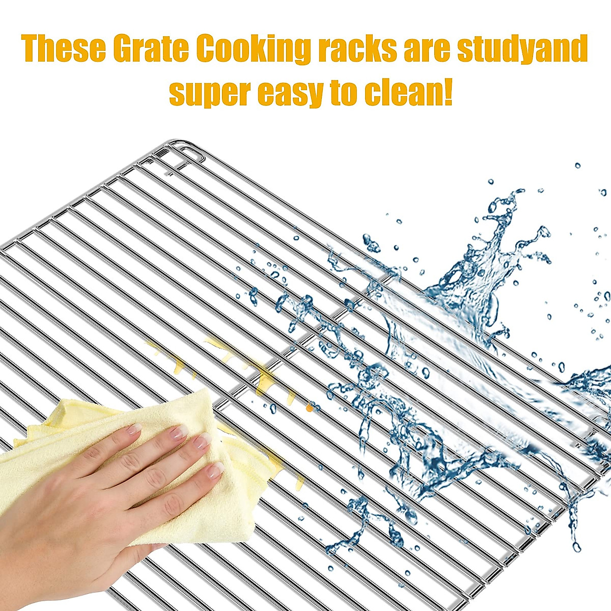 Hisencn Cooking Grate for Masterbuilt Smoker 30 Inch, 4 PCS 13.3" x 13.6" Smoking Racks for Masterbuilt Propane Smoker 20051311, MB20052318, Masterbuilt Pro Smoker MB26050412 with Cooking Rack Support