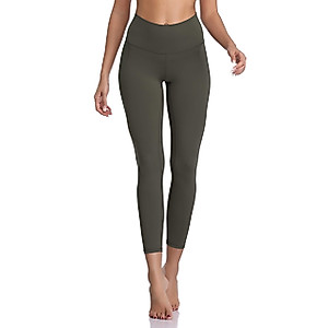 Colorfulkoala Women's Buttery Soft High Waisted Yoga Pants 7/8 Length Leggings (S, Olive Green)