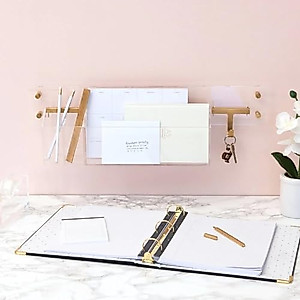 russell+hazel Acrylic Rail, Clear with Gold-Toned Hardware, 24” x 4” x .25” (44622)