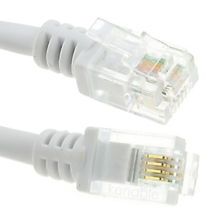 kenable ADSL 2+ High Speed Broadband Modem Cable RJ11 to RJ11 2m (~6 feet) White