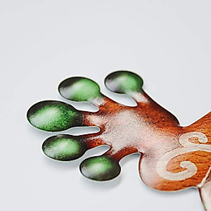 Hanizi 15'' Metal Gecko Wall Decoration, Wall Art Hanging for Bedroom Living Room Office Garden Indoor Outdoor, Set of 2