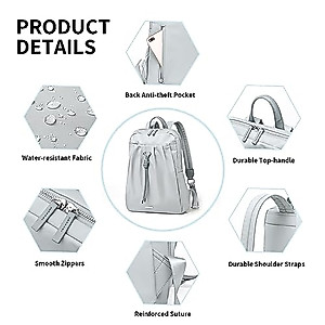 GOLF SUPAGS Stylish Laptop Backpack for Women Water Resistant Slim Computer Bags Fits 13.3 Inch Notebook (Pale Grey)