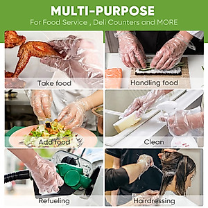 Disposable Food Prep Gloves - 500 PCS Disposable Plastic Gloves forFood Safe, Food Handling, Cooking，One Size Fits Most