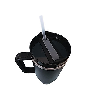 40 oz Tumbler with Handle and Straw, Black Insulated Travel Mug Iced Coffee Cup, Reusable Stainless Steel Insulated Water Bottle, Keeps Drinks Cold for 24 Hours, Dishwasher Safe, BPA Free, Large