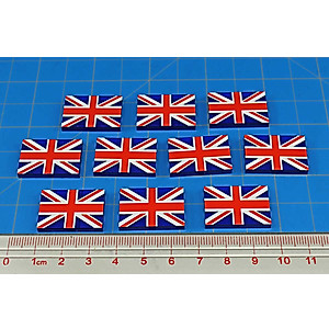 LITKO World War Two Miniature Wargame Flag Tokens | Historical Game Pieces | Compatible with Bolt Action and Flames of War | 10 Pack (United Kingdom)