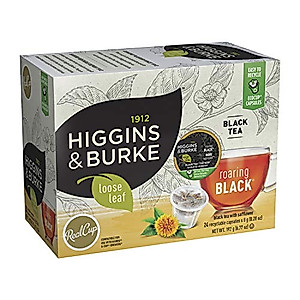 Higgins & Burke Roaring Black, Loose Leaf, Black Tea, Keurig K-Cup Brewer Compatible Pods, 24 Count