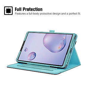 Fintie Case for Samsung Galaxy Tab A 8.4 2020 Model SM-T307, [Corner Protection] Multi-Angle Viewing Smart Stand Back Cover with Pocket, Turquoise/Brown