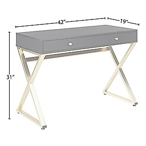 ACME Furniture Acme Coleen Desk, black & Brass Small