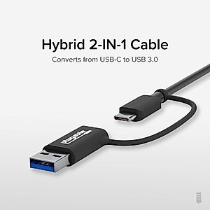 Plugable 2.5GB USB Ethernet Adapter for Laptop, 2-in-1 Cable, USB 2.5GB Ethernet Adapter, USB-C and USB Compaitble, USB-C to RJ45 2.5 Gigabit LAN Ethernet, Compatible with Mac and Windows