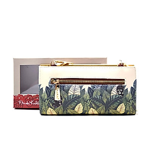 Frida Kahlo Jungle Collection Licensed Clutch with Long Strap (Brown)