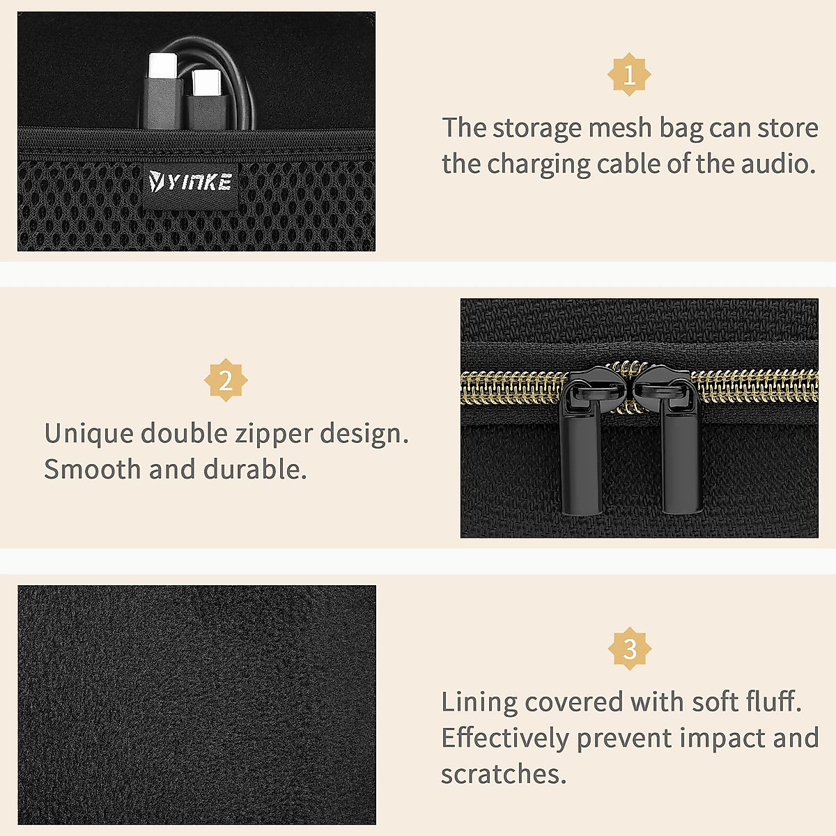 Yinke Case for Marshall Willen Bluetooth Speaker, Hard Organizer Portable Carry Cover Storage Bag (Willen Gold)