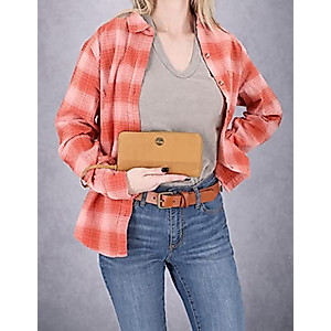 Timberland womens Leather Rfid Zip Around Wallet Clutch With Wristlet Strap, Wheat (Nubuck), One Size