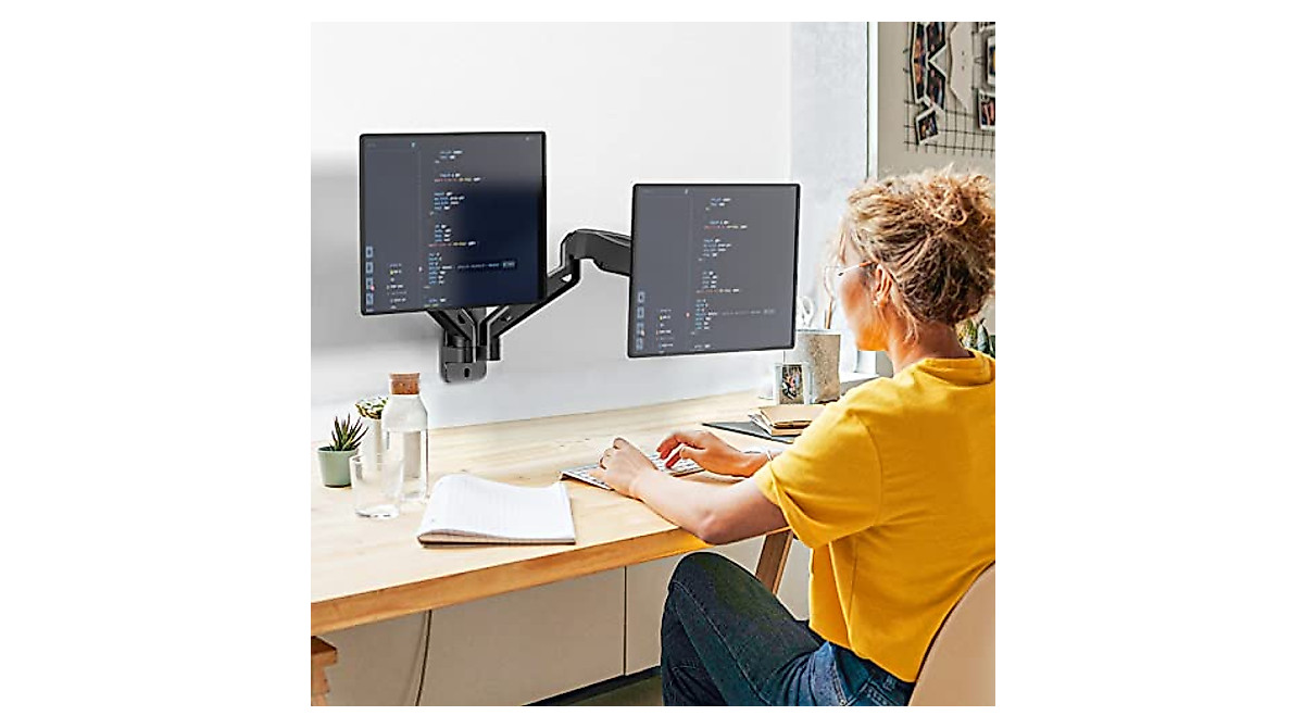 WALI Dual Monitor Wall Mount - Ergonomic & Adjustable