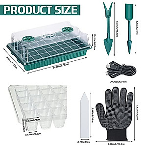 5 Pack Seed Starter Tray Seed Trays Garden Kit Humidity Seeding Tray Plant Germination with Clear Dome Trays for Seed Growth, 40 Cells Per Tray