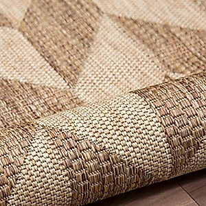 PRIYATE Chevron Outdoor/Indoor Area Rug 8' x 10' – Moroccan Inspired Ourika Geometrical Collection - Easy Clean, Pet Friendly, High Traffic Carpet - Patio, Deck, Pool Side, Living & Dining Room