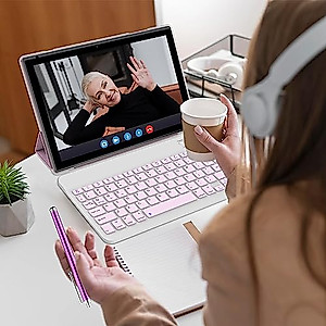 Android 13 Tablet with Keyboard, 2 in 1 Tablet 10.1 Inch, 6GB RAM+64GB ROM/512GB Expandable Tablet PC, 2.0Ghz Quad-Core HD IPS Screen, 8MP Camera, 2.4G/5G WiFi 6 BT 5.0 Tablets with Case Mouse Stylus