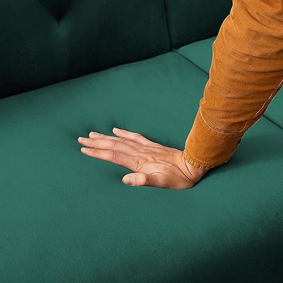 ERYE 3-in-1 Upholstered Futon Sofa Loveseat Convertible Sleeper Couch Bed,2-Seaters Sofa & Couch Soft Cushions Love Seat Daybed for Small Space Living Room Napping