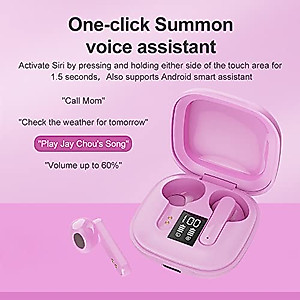 Hoseili 2023new editionBluetooth Headphones.Bluetooth 5.2 Wireless Earphones in-Ear，LED Power Display IPX7 Waterproof Band Microphone Touch Control Portable Charging Case for iOS Android PC. YJA5