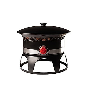 Camp Chef Redwood Fire Pit - Portable & Propane Campfire Fire Pit with Lava Rock - Comes with Lid for Camping Gear - 18"