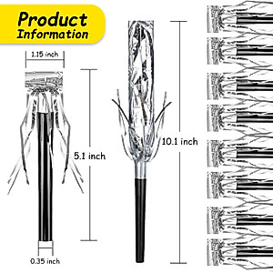 18 Pieces Silver Party Squawkers Silver Party Blower Metallic Noisemakers Graduation Blowouts Whistles Fringed Noise Maker Gold Musical Blowout for New Year Party Birthday Baby Shower Graduation Party