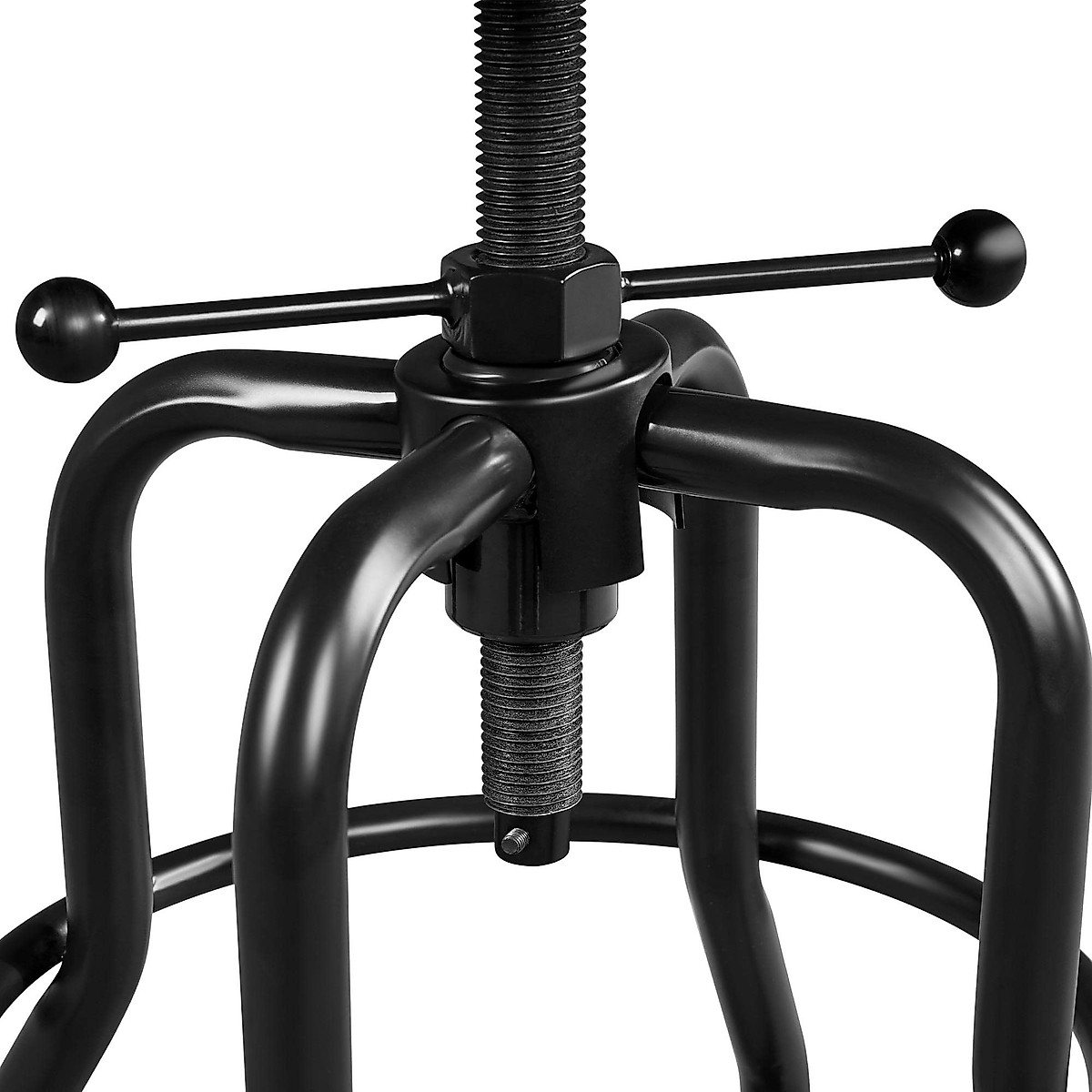 Yaheetech Industrial Bar Stool Vintage Counter Rustic Counter Height Metal Bar Stool Adjustable with Round Wood Seat Kitchen/Dining/Cafe Chair 20-27 Inch Tall, Brown, 1PCS