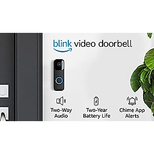 Blink Video Doorbell (Black) + Mini Camera (Black) with Sync Module 2 | Two-Way Audio, HD Video, Motion and Chime Alerts | Alexa Enabled