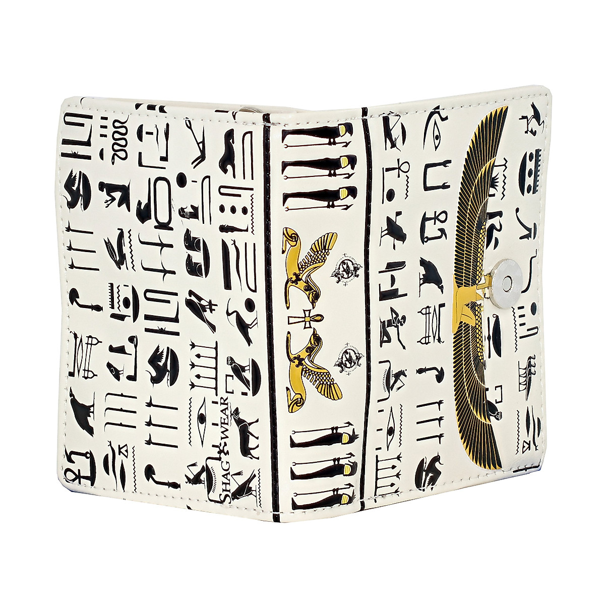 Shag Wear Egyptian Small Zipper Bi-Fold Women's Wallet (Cream)
