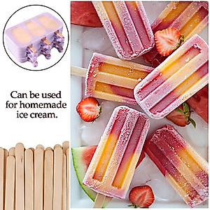 200 Pcs Craft Sticks Ice Cream Sticks Natural Wood Popsicle Craft Sticks 4.5 inch Length Treat Sticks Ice Pop Sticks for DIY Crafts