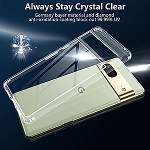 Wilbur Google Pixel 7 Clear Case, 6.3" Transparent Slim & Shockproof Cover, Anti-Yellow & Non-Slip Protection