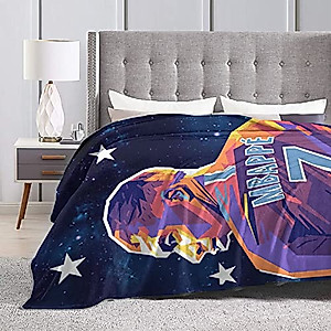 Custom World Football #7 Mbappe Ultra-Soft Fleece Blankets for Bedroom Living Room Sofa Bed Outdoor, 50"x40"
