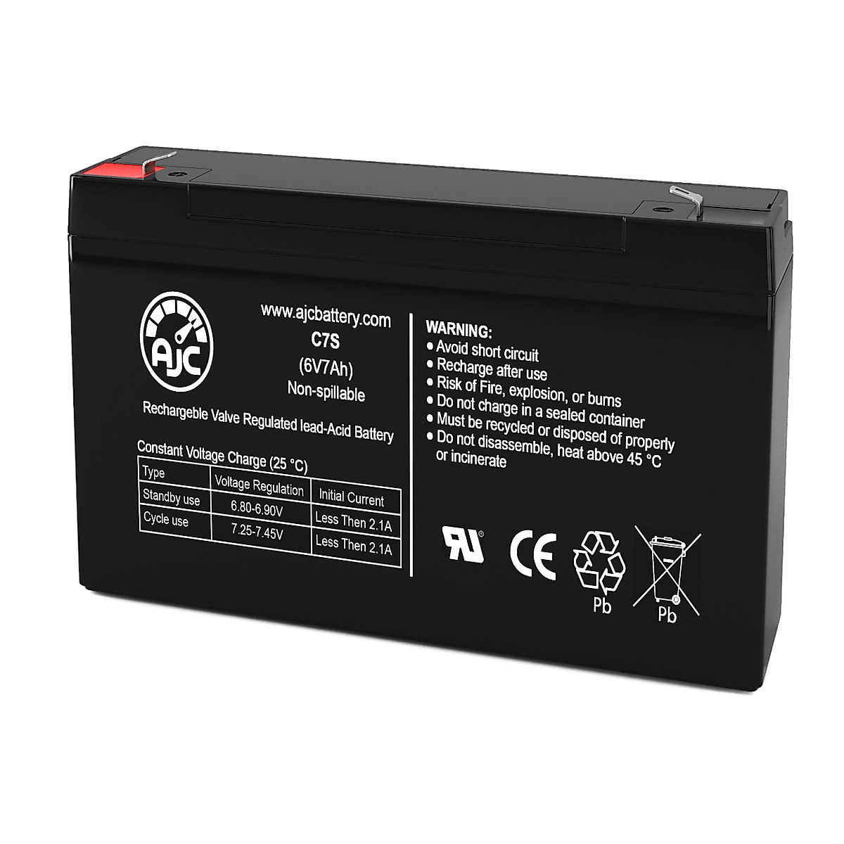 AJC Battery Compatible with APC SmartUPS SC 450VA Rack Tower SC450RM1U 6V 7Ah UPS Battery
