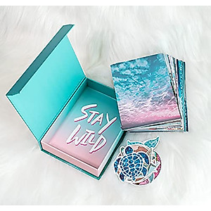 Artivo Blue Wall Collage Kit Aesthetic Pictures, 50 Set 4x6 inch, Pink VSCO Bedroom Decor for Teen Girls, Summer Beach Wall Art Print, Dorm Photo Collection, Small Posters for Room