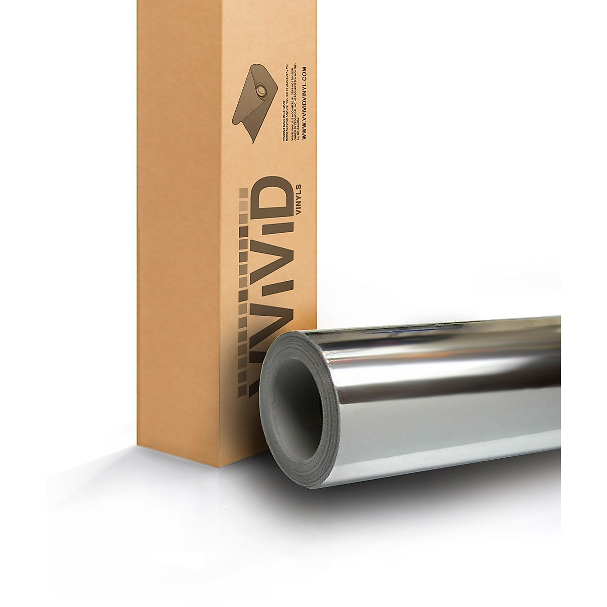 VViViD Silver Mirror Chrome Cast Vinyl Wrap Self-Adhesive Film Decal Air-Release Bubble and Air Free 3mil (1.5ft x 5ft)