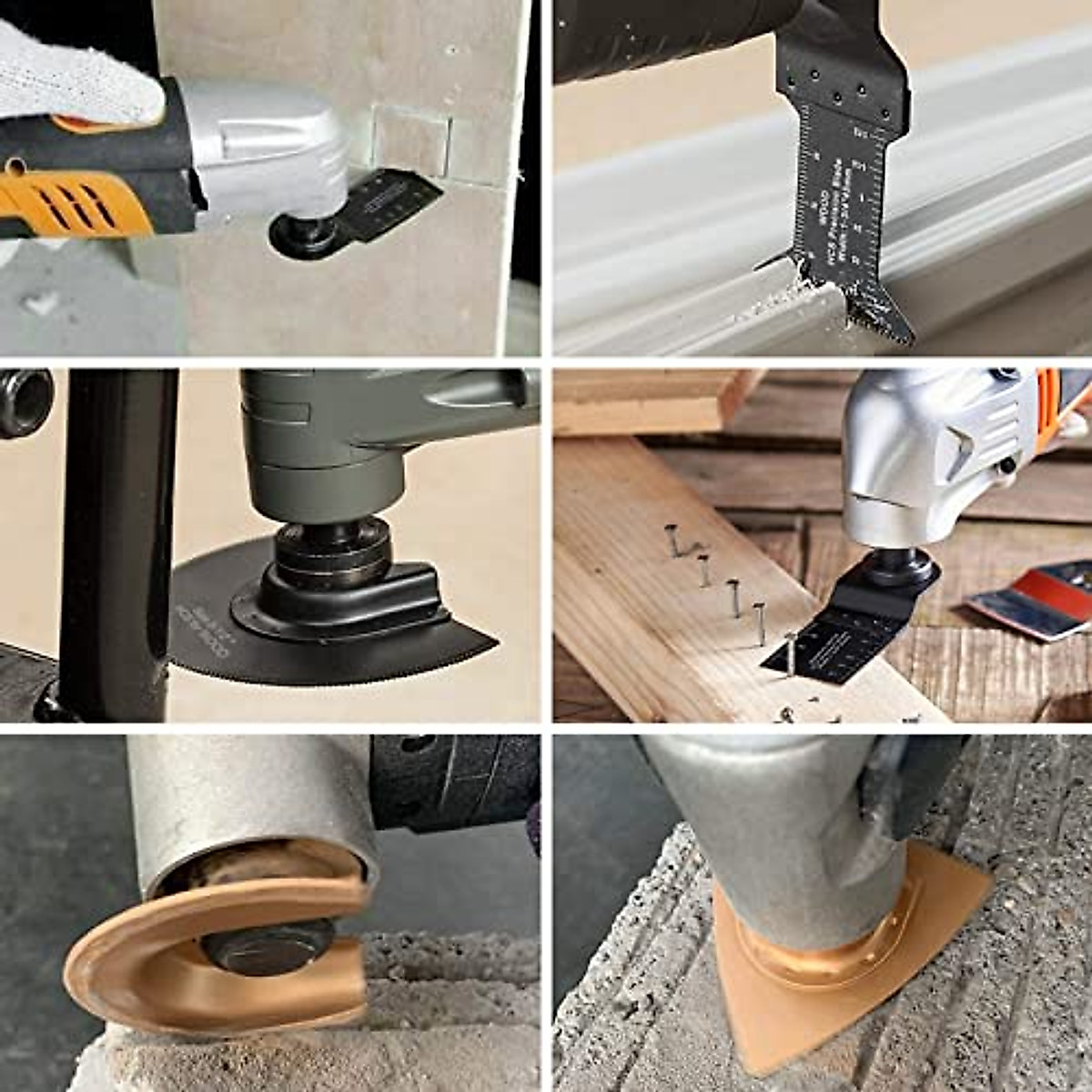 91 Pack Bimetal Oscillating Tool Blades, Oscillating Saw Blades with Sandpaper Multitool Blades Metal Wood Plastic, Oscillating Tool Accessories Kit Fit Milwaukee Makita Dremel Bosch Fein Dewalt Ryobi