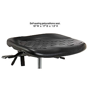 Perch Ergonomic Industrial Chair with Handle and Stationary Caps, Workbench Height