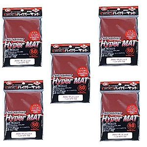 KMC Hyper Matte Sleeves Red ×5 Sets (5 Packs/total 400 Sheets) (Japan Import) Made in Japan (1 Pack)